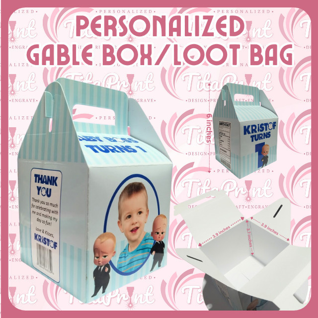 Personalized Gable Box / Loot Bag / Party Favor / Any Theme | Shopee ...