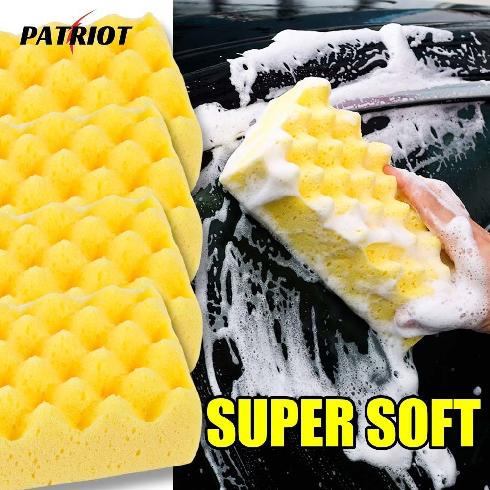 High Foam Washing Sponge Pad - Large Car Cleaning Sponge - Premium Grid ...