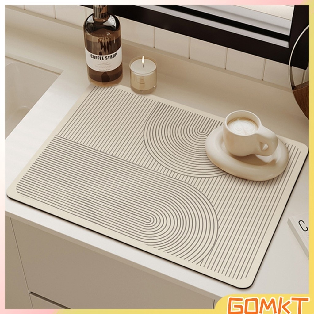 GoMKT Kitchen Draining Mat Non-slip Washable Tableware Mat Foldable ...