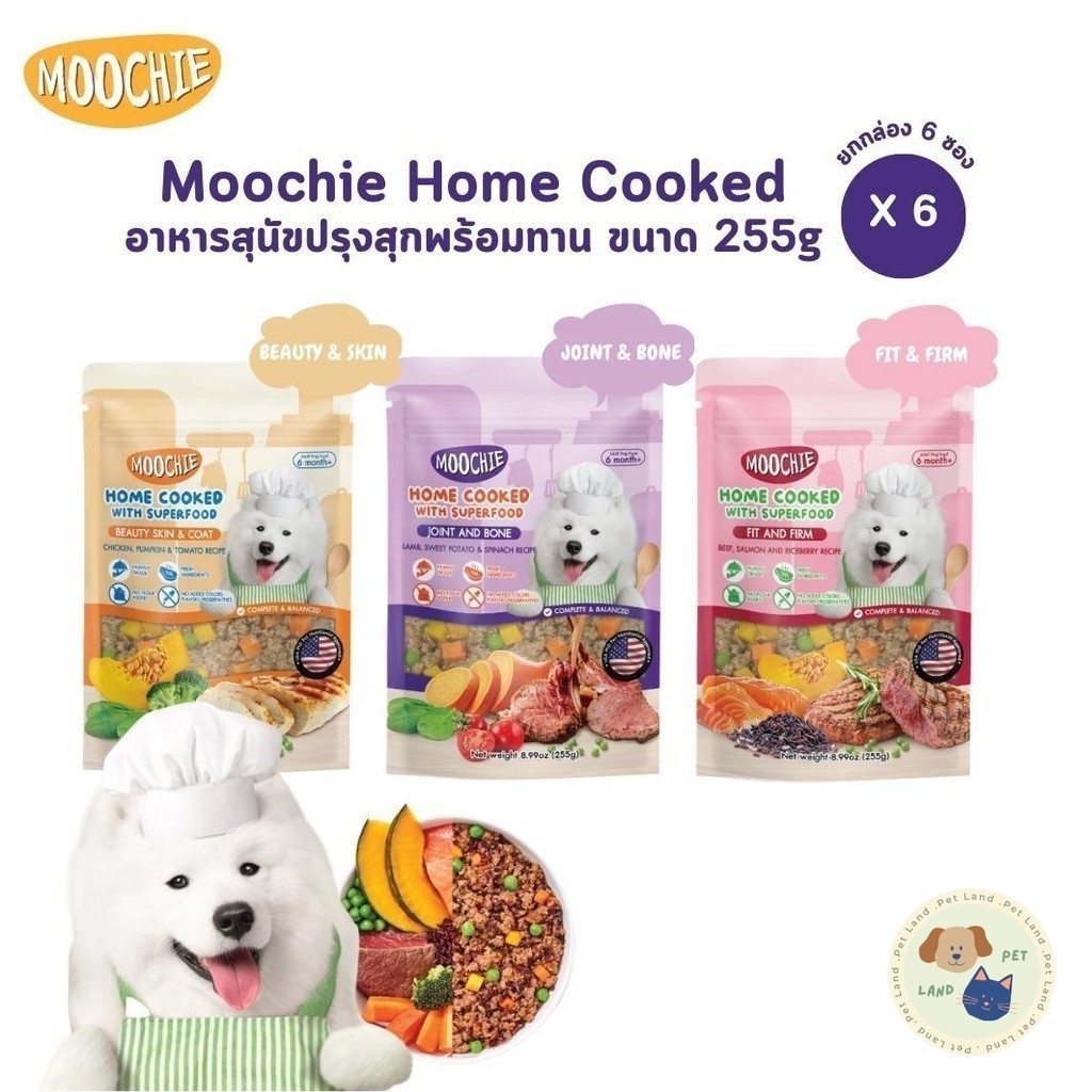 Moochie Home Cooked [Box 6 Sachets] And Ready-To-Eat Dog Food Size 255g ...
