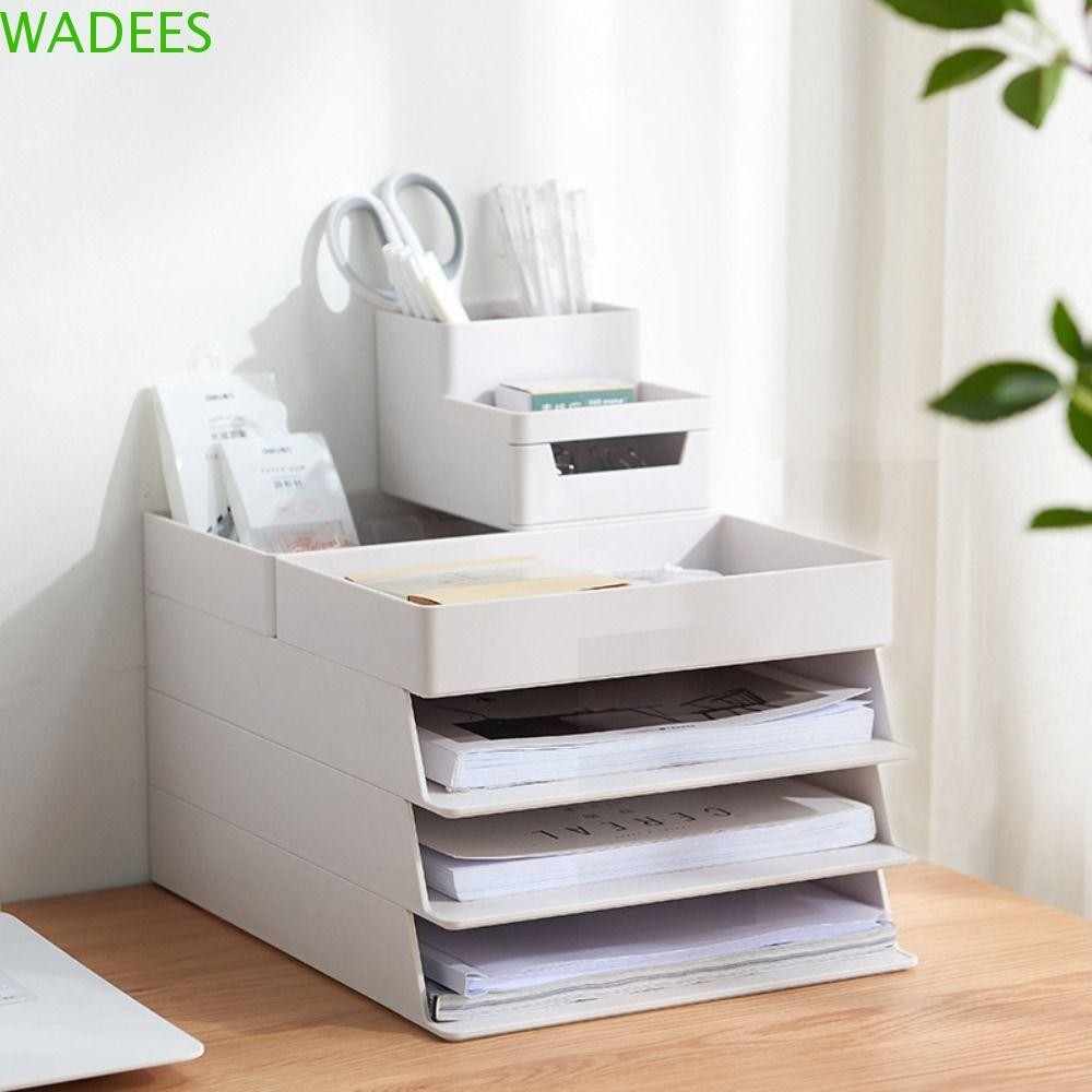 WADEES A4 File Storage Tray, Desktop Organizer File Organizer Stackable ...