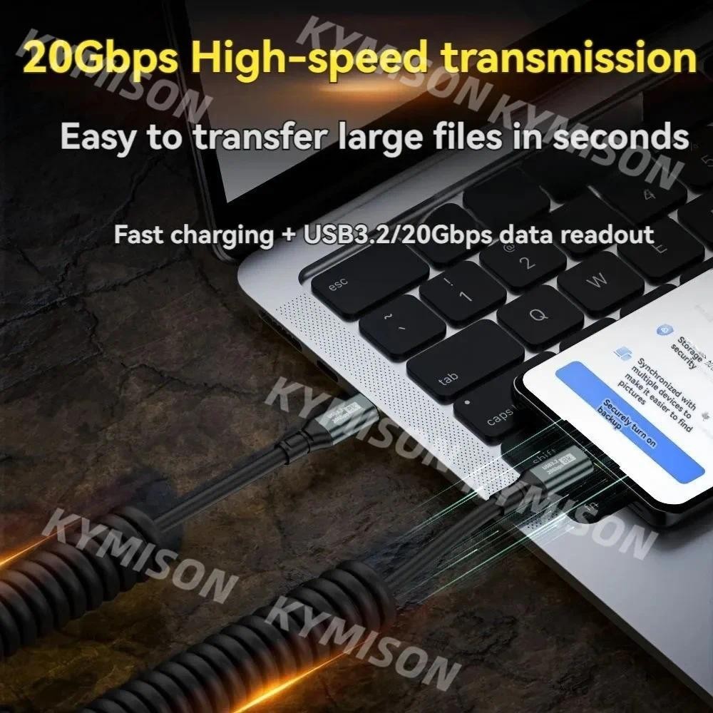 PD 100W Splicing Fast Charging Data Cable USB C to USB C Expansion ...