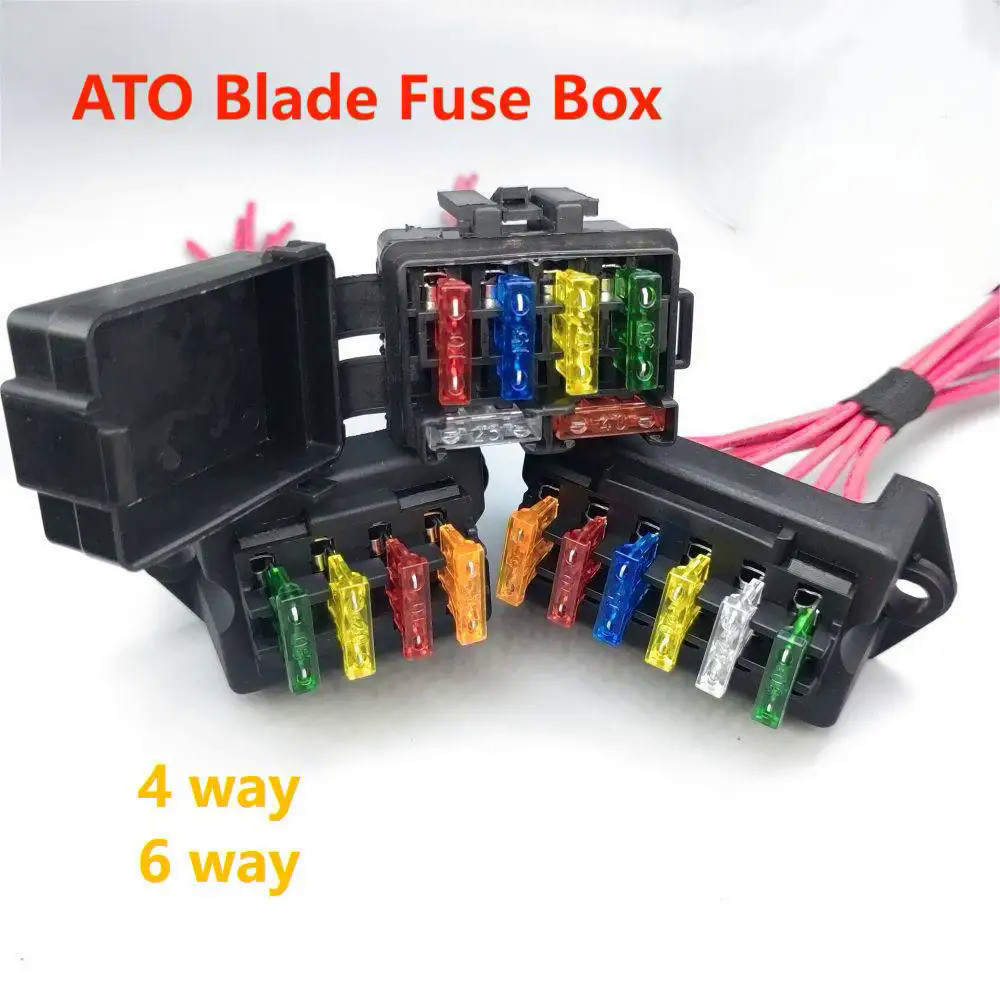 1 Pcs NEW Car 4/6 Way Circuit Standard ATO Blade Fuse Box Block Holder ...