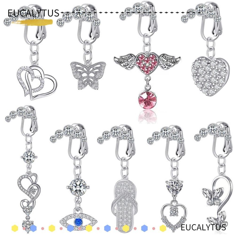 EUTUS Fake Belly Rings, Anti-allergy Faux Fake Piercing Navel Ring ...