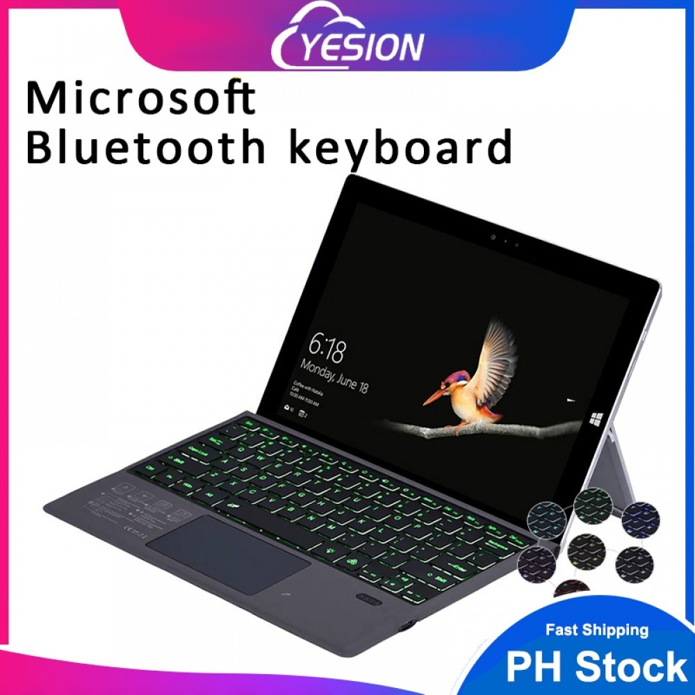 Wireless Bluetooth Keyboard For Microsoft Surface Pro Touchpad 7 Backlight For Microsoft Surface