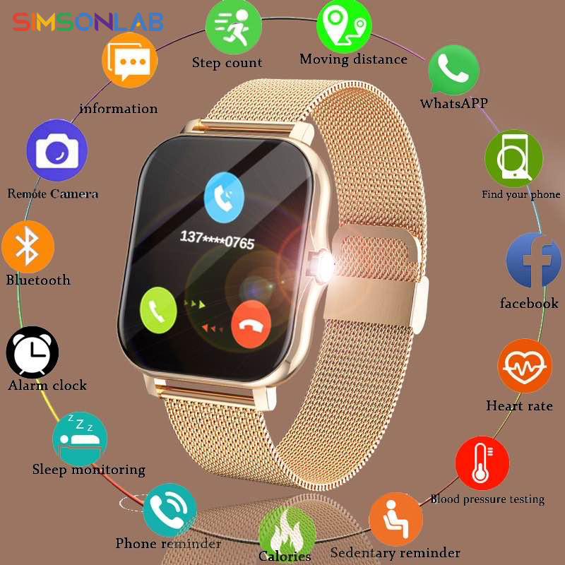 Smart Watch Full Touch Color Screen Fitness Tracker Bluetooth Call ...