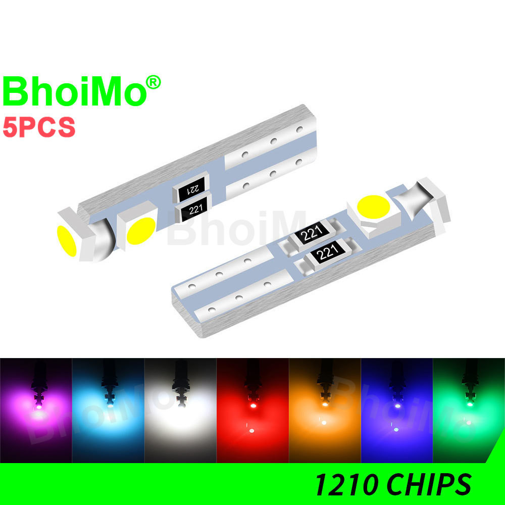 BhoiMo 5PCS 3SMD T5 W3W 1210 dashboard led light Car Interior Side 17 73 74 Meter plate Neo ...