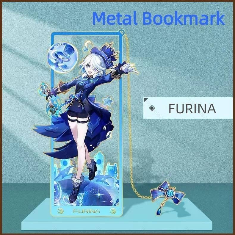 Kira Genshin Impact Metal Bookmark Creative Book Clip Cartoon Furina ...