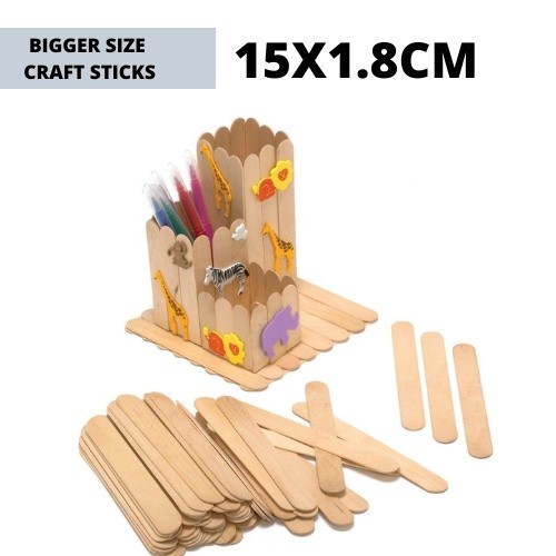 BIG Craft Sticks 50pcs per Pack Popsicle SticksIce Cream Sticks Natural ...
