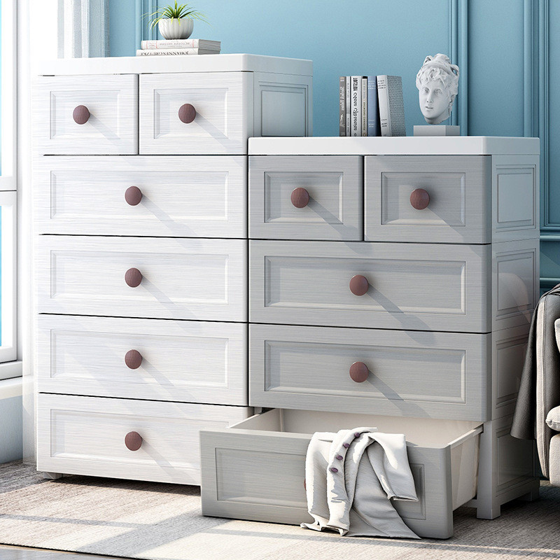 5 Tier Storage Drawers Cabinet With Wheels European Style Use PP ...
