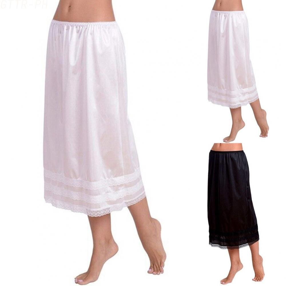 Womens Skirt Underskirt Soild Color Anti Static Extender Half Slip ...