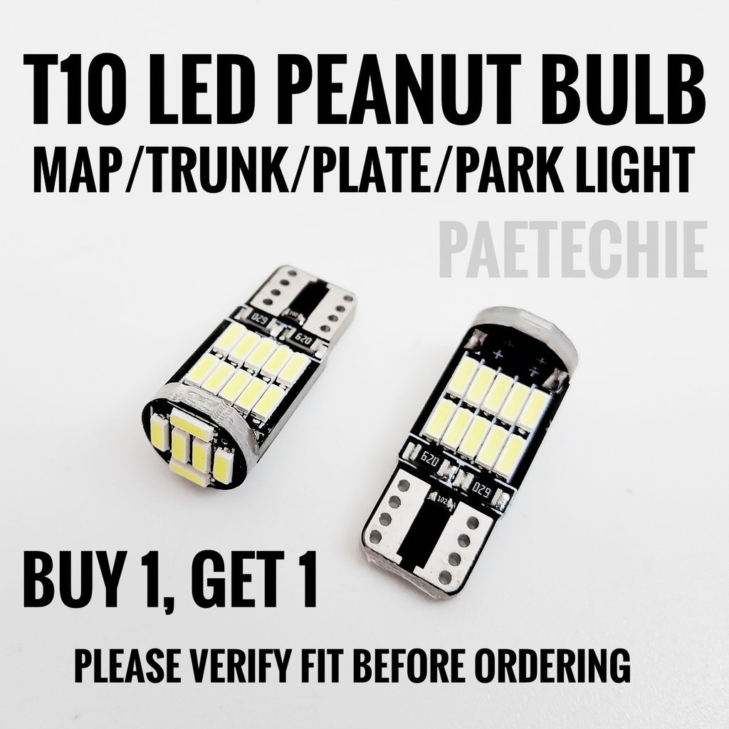 2pcs T10 LED Peanut Bulb Map Trunk Park Plate Light Toyota | Shopee ...