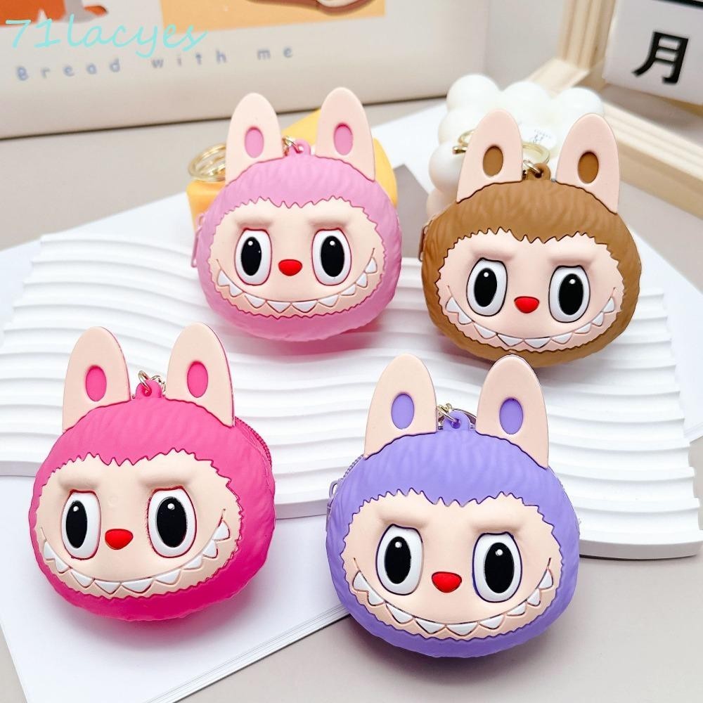 LACYES Labubu Zero Wallet, Resin Anime Peripherals Labubu Key Ring ...