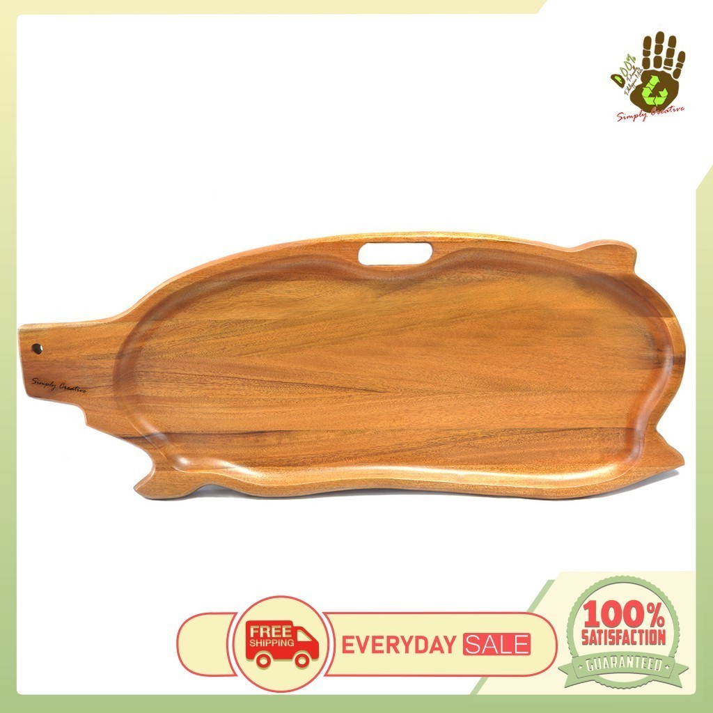 Simply Creative Wooden Lechon Tray, Small Size 30". Pig Platter ...
