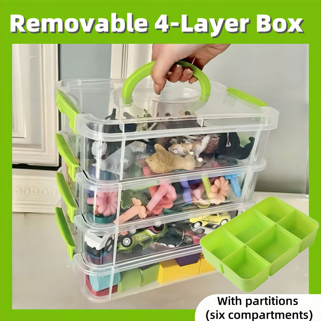 4-Layer PP Plastic Storage Box With Compartment Accessories Jewelry ...