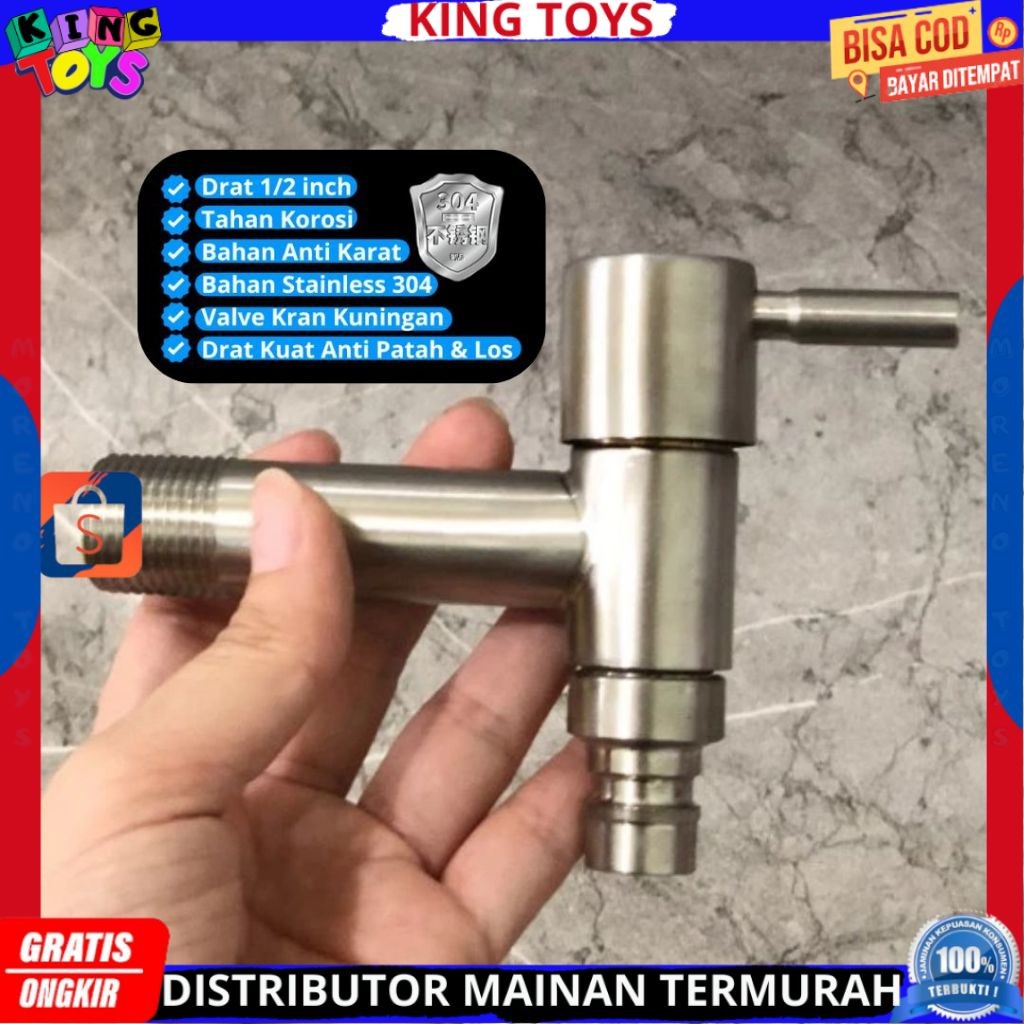 MESIN 1/2 Inch Automatic Washing Machine Faucet - Long Stainless Garden ...