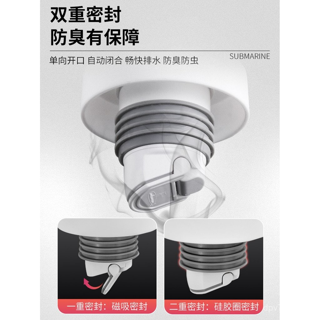 Submarine Four-Way Anti-Odor Drain Pipe Connector Multi-Device Adapter ...