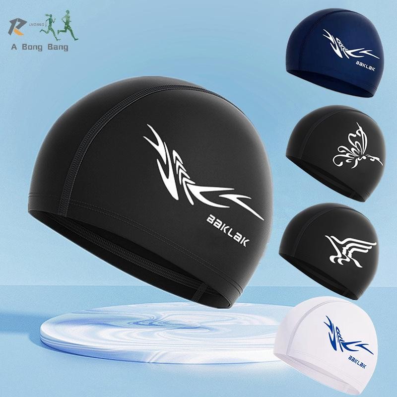 ABongBang Men Nylon Cloth Swim Cap Protect Ears Long Hair Sports Swim ...