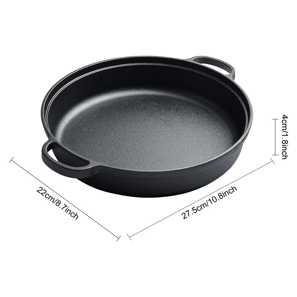 ♚WM♚ 8.7/9.8/11/11.8 Inch Skillet Cast Iron Frying Pan Baking Tray for ...