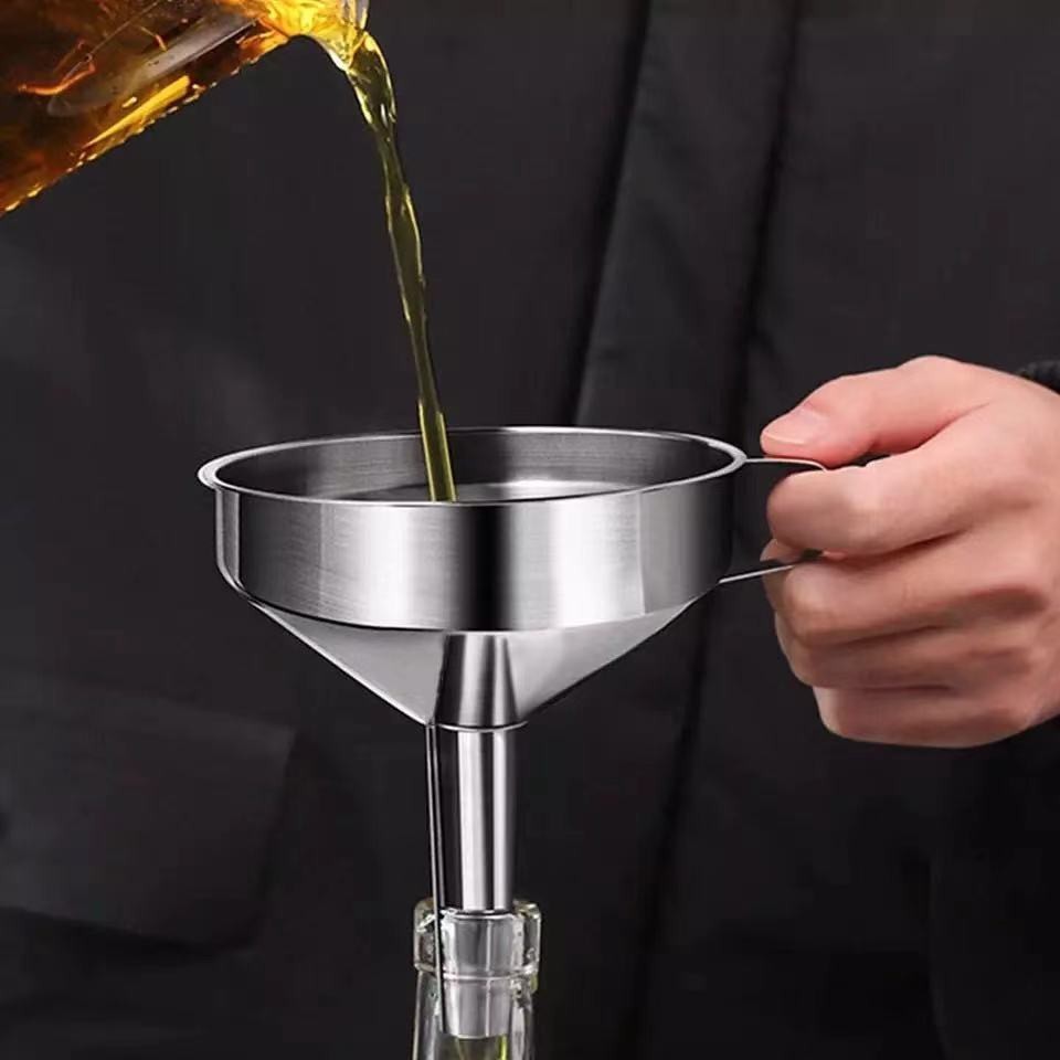 304 Stainless Steel Funnel Filter Sieve Kitchen Pouring Oil Pouring ...