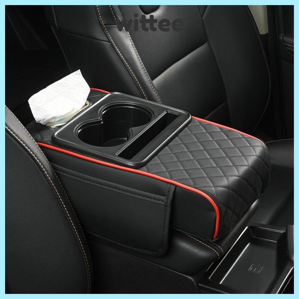 WITTEE Center Console Armrest Cushion, PU Leather Portable Armrest Pad ...