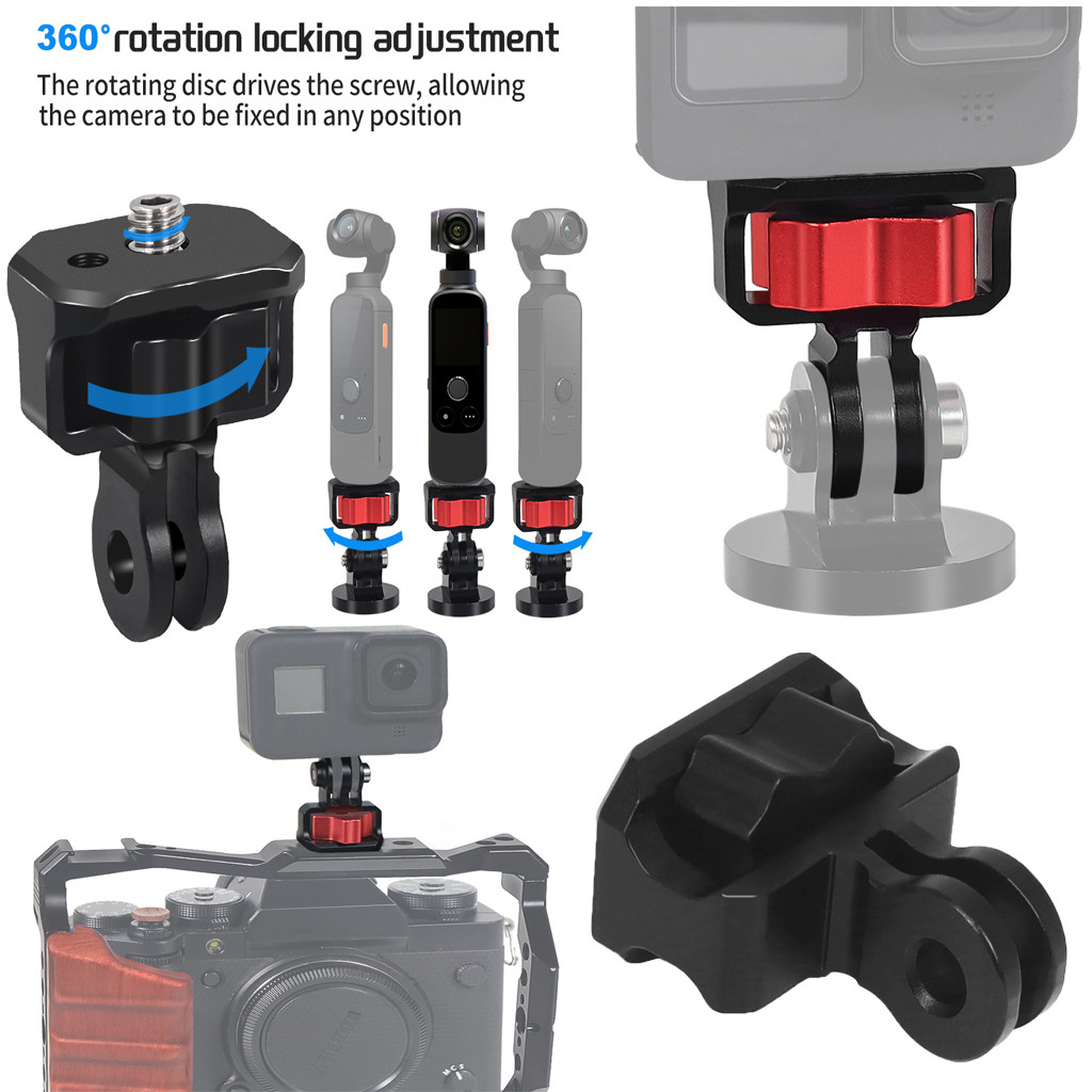 Camera Adapter 360 Swivel Quick Release Mount 1/4 Tripod Connector For ...