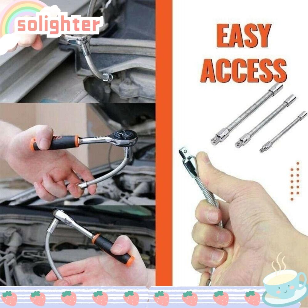SOLIGHTER 1/3Pcs Flexible Extension Bar Set, Flexible Shaft Conversion ...