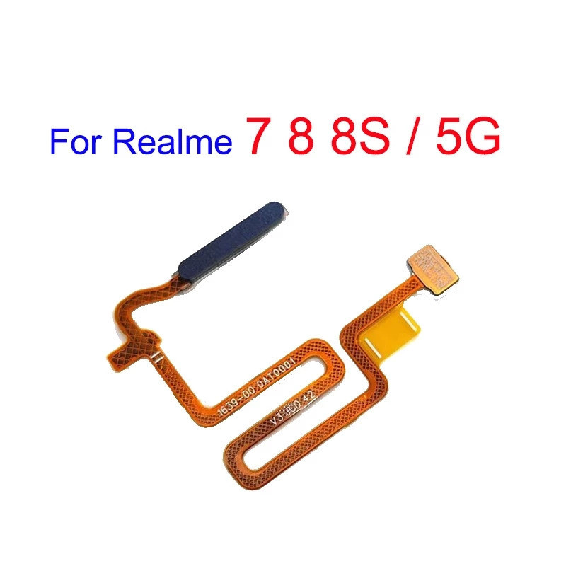 A＋＋For Realme 7 8 8S 5G Home Button Fingerprint Sensor Flex With Power ...