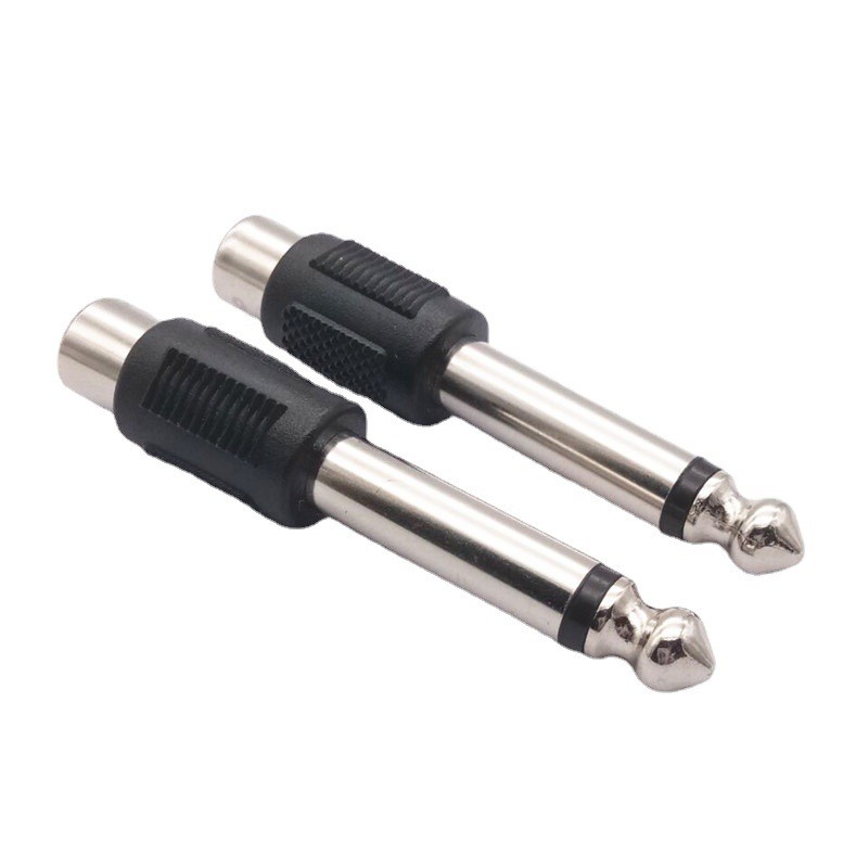 2pcs Audio Adapters RCA/AV Female Jack to 6.35mm 1/4 Inch Male Mono ...