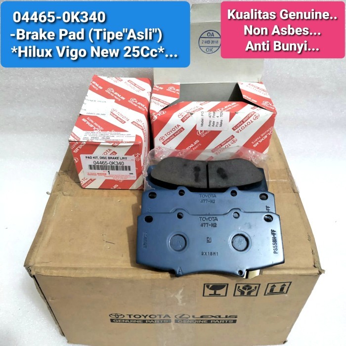 Original Toyota Hilux VIGO Diesel 2500 Front Brake Pads 04465-0K340 1 ...