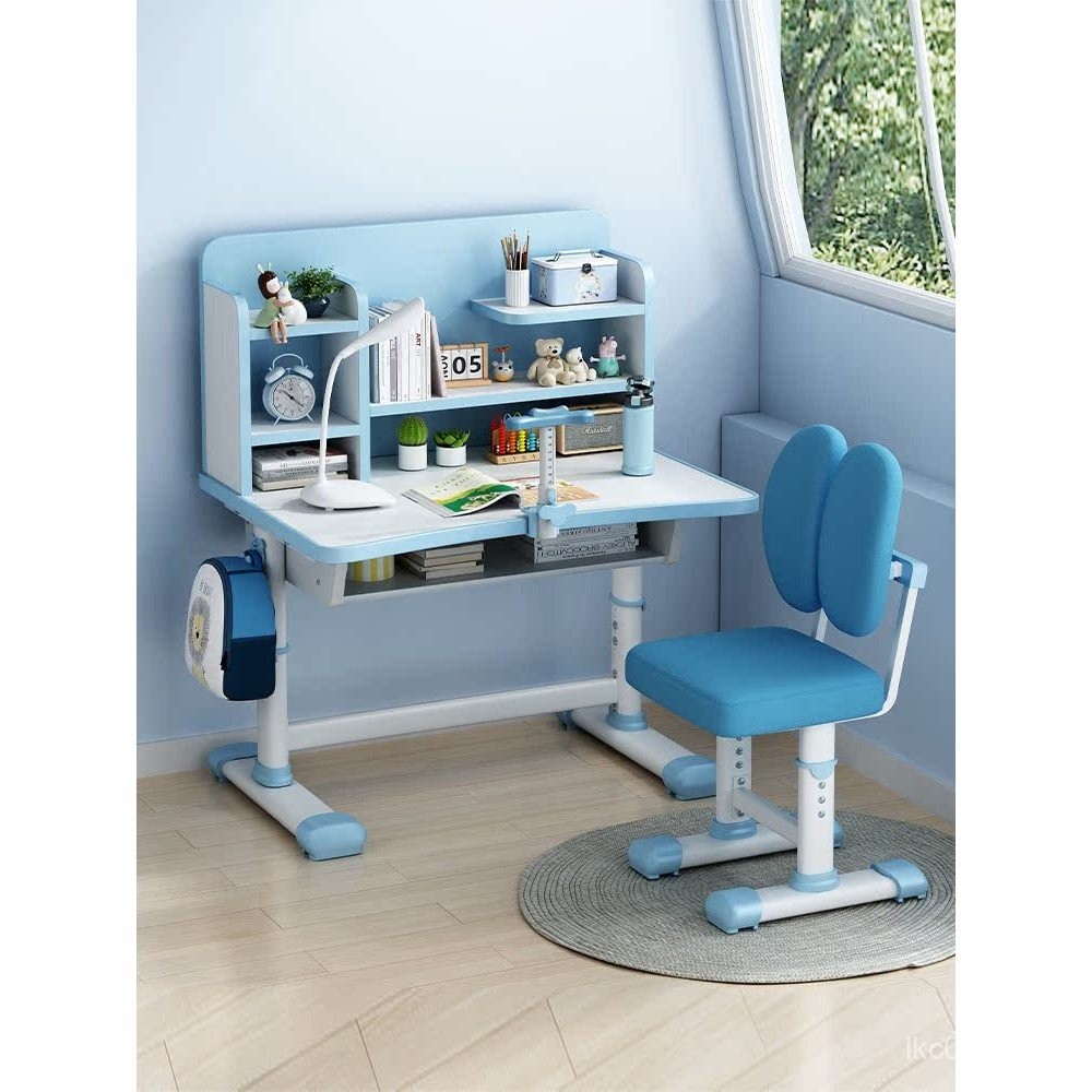 Primary School Student Desk Chair Set for Children, Adjustable Height ...