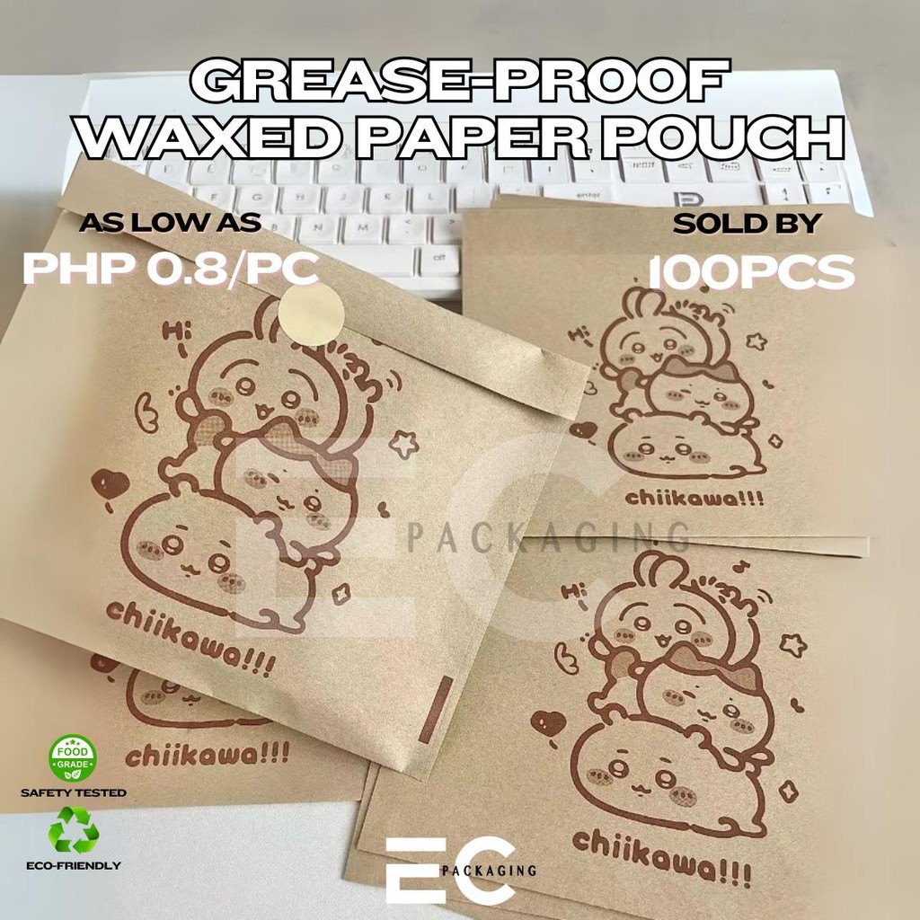EC 100Pcs CHIKAWA Design Greaseproof PaperBag Pouch Food Wrapper ...