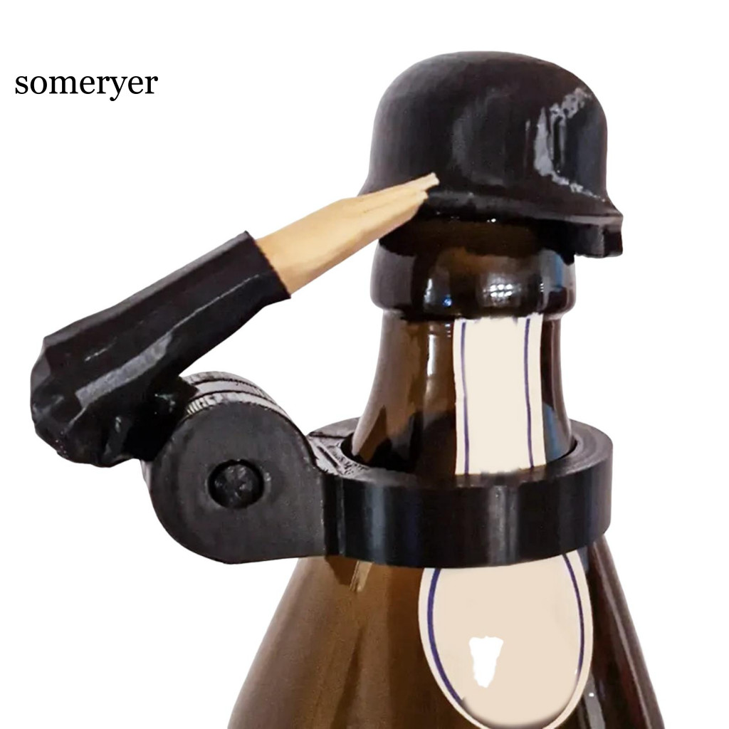 someryer| Pla Beer Bottle Cap Soldier Salutes Beer Bottle Helmet 3d ...