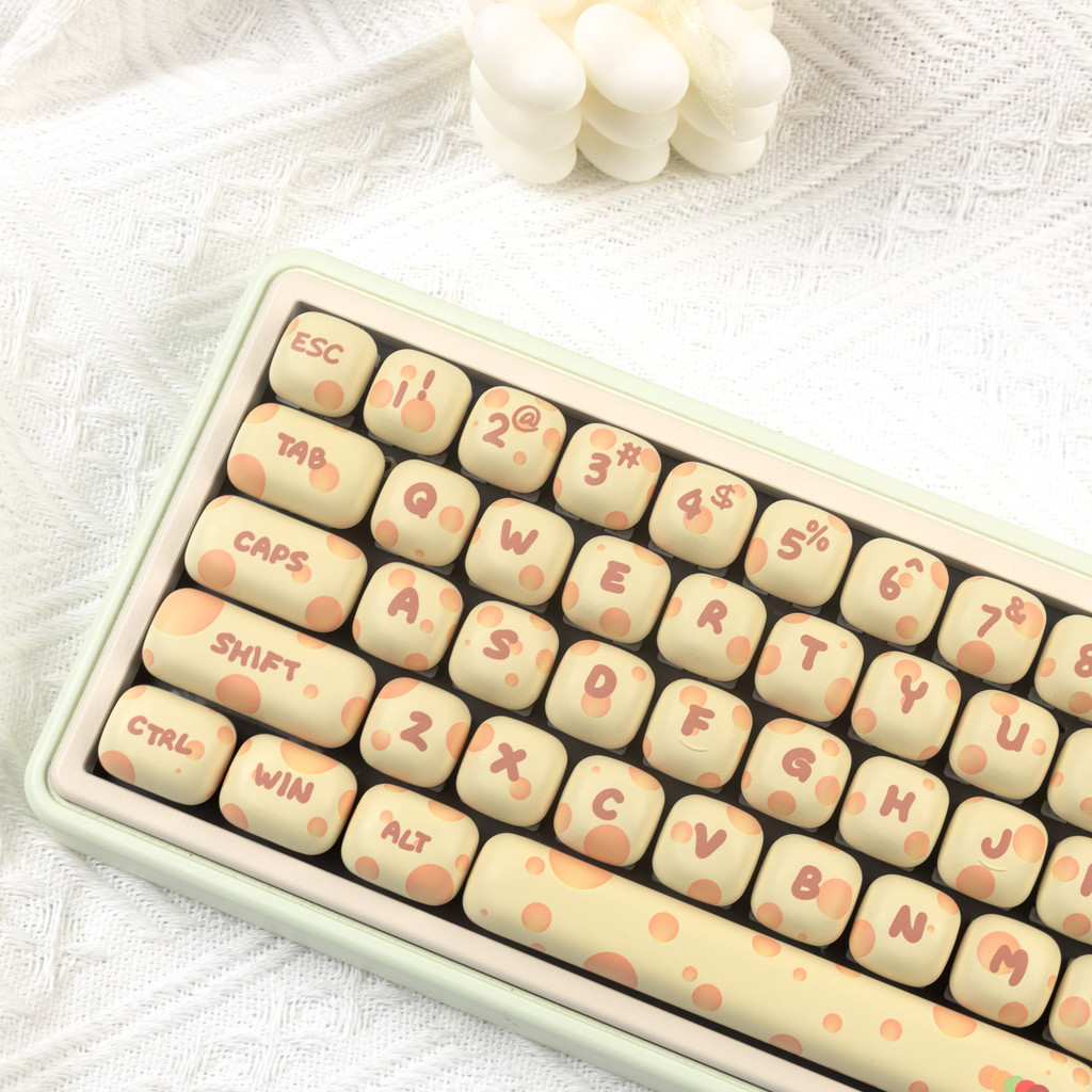 Cheese Keycaps MOG Profile Cute Circular Yellow PBT DYE-Sublimation for ...