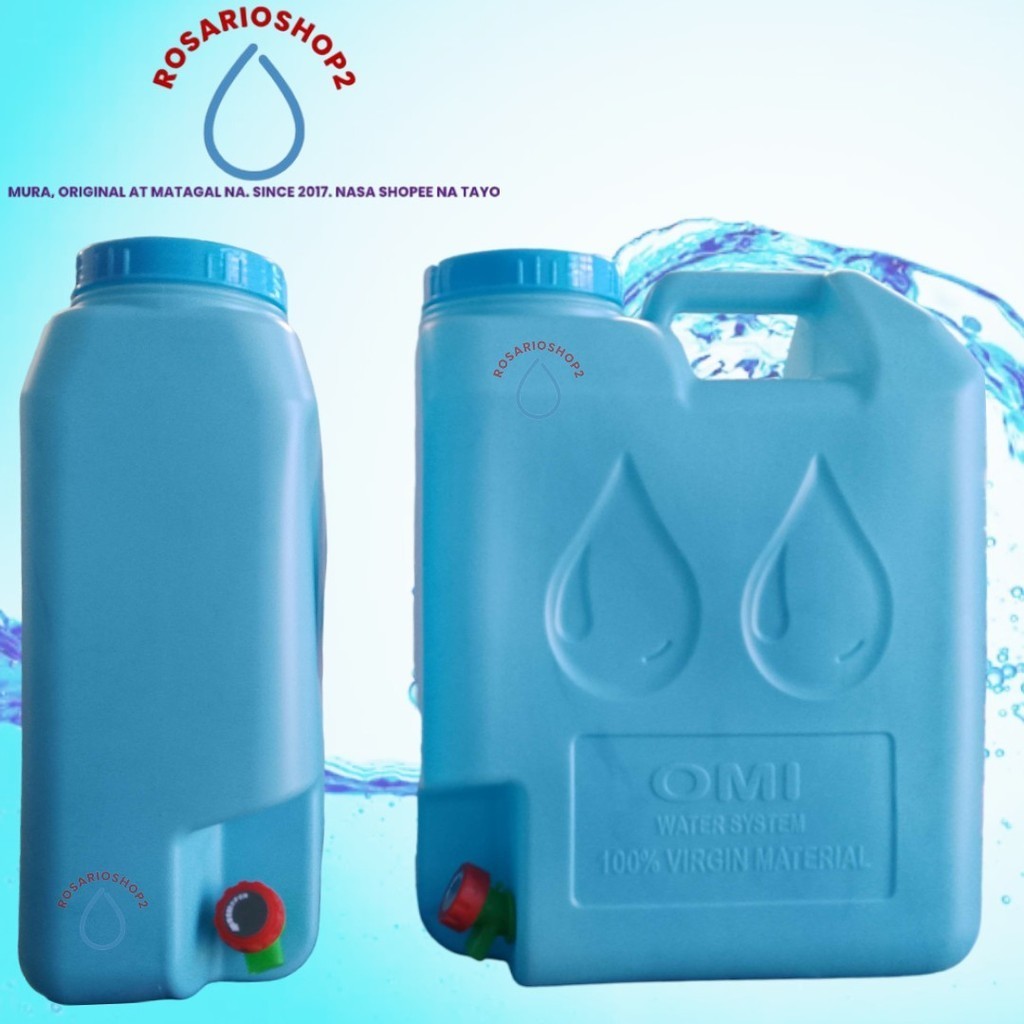 COLOR LIGHT BLUE 5 Gallon Slim Jug Water Container Pitcher with Faucet ...