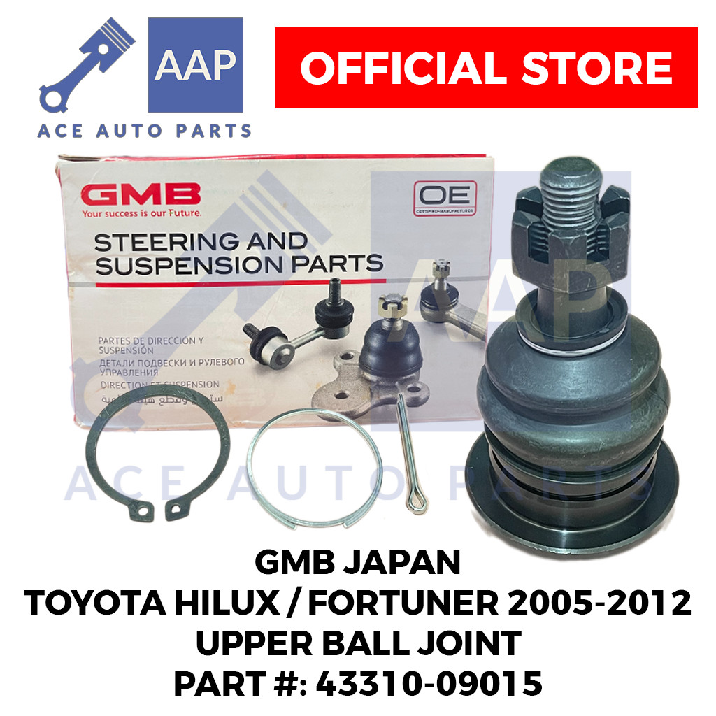 GMB Japan Toyota Hilux/Fortuner 2005-2012 Upper Ball Joint 43310-09015 ...