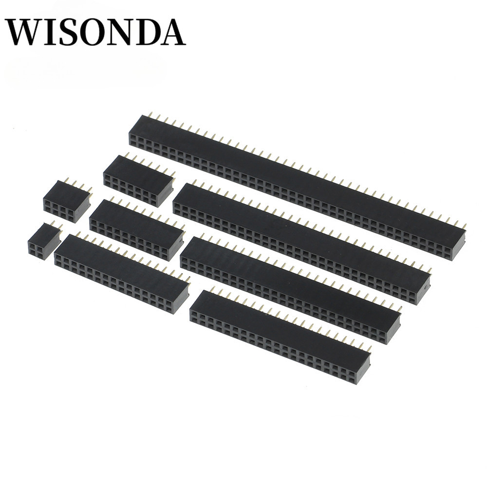 10PCS Double Row Pin Female Header Socket Pitch 2.54mm 2*2p 3p 4p 5p 6p 8p 10p 12p 40p Pin ...