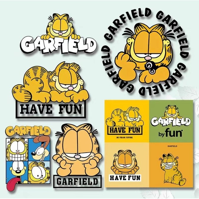 Garfield cat Hot stamping, cartoon pattern, creative clothing stickers ...