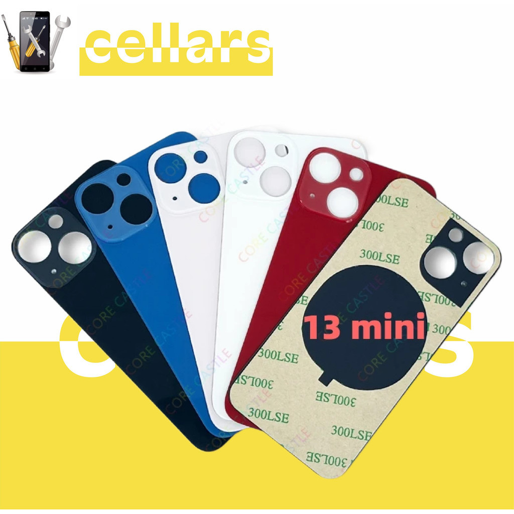 For iPhone 13 Mini Back Glass Panel Battery Cover Replacement Parts ...