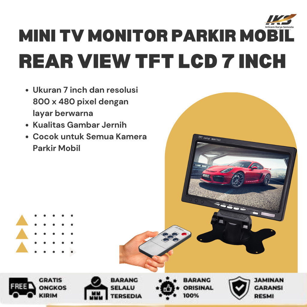 Mini TV Car Parking Monitor Rear View TFT LCD DVD MP3 Player 7 Inch ...