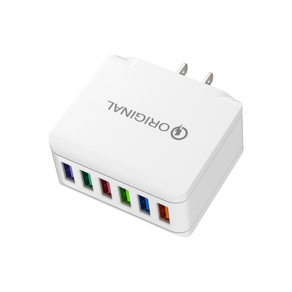 Phone Charger Block Charging Plug Block 6 USB Ports Plug Travel Adapter ...