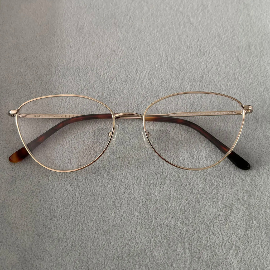 Golden Cat Eye Glasses Frames Women Metal Medium Size Eyewear | Shopee ...