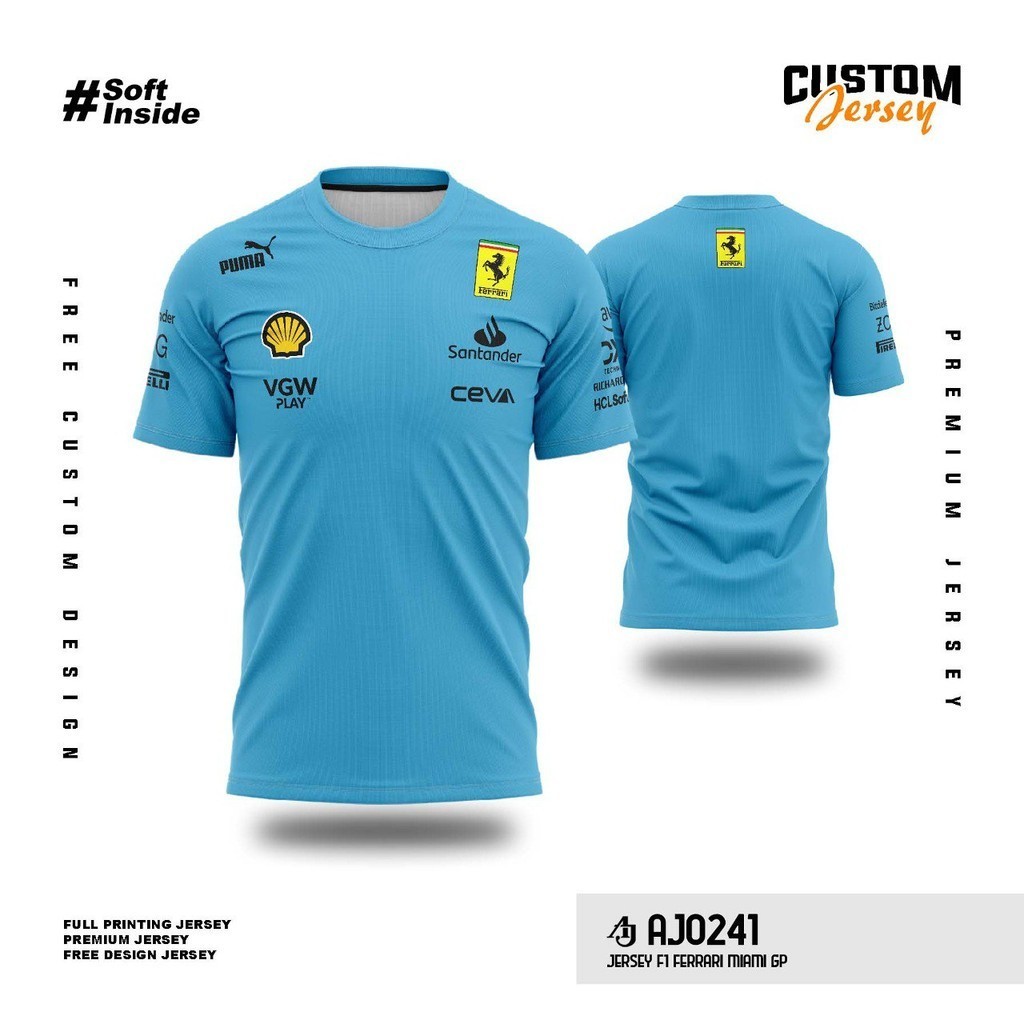 F1 2024 Formula One Team Ferrari Special GP Miami Jersey - Oneck Jersey ...
