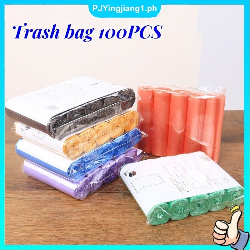 5 Rolls Trash bag 100PCS Garbage Bag 45*50cm Not Easily Damaged Kitchen ...