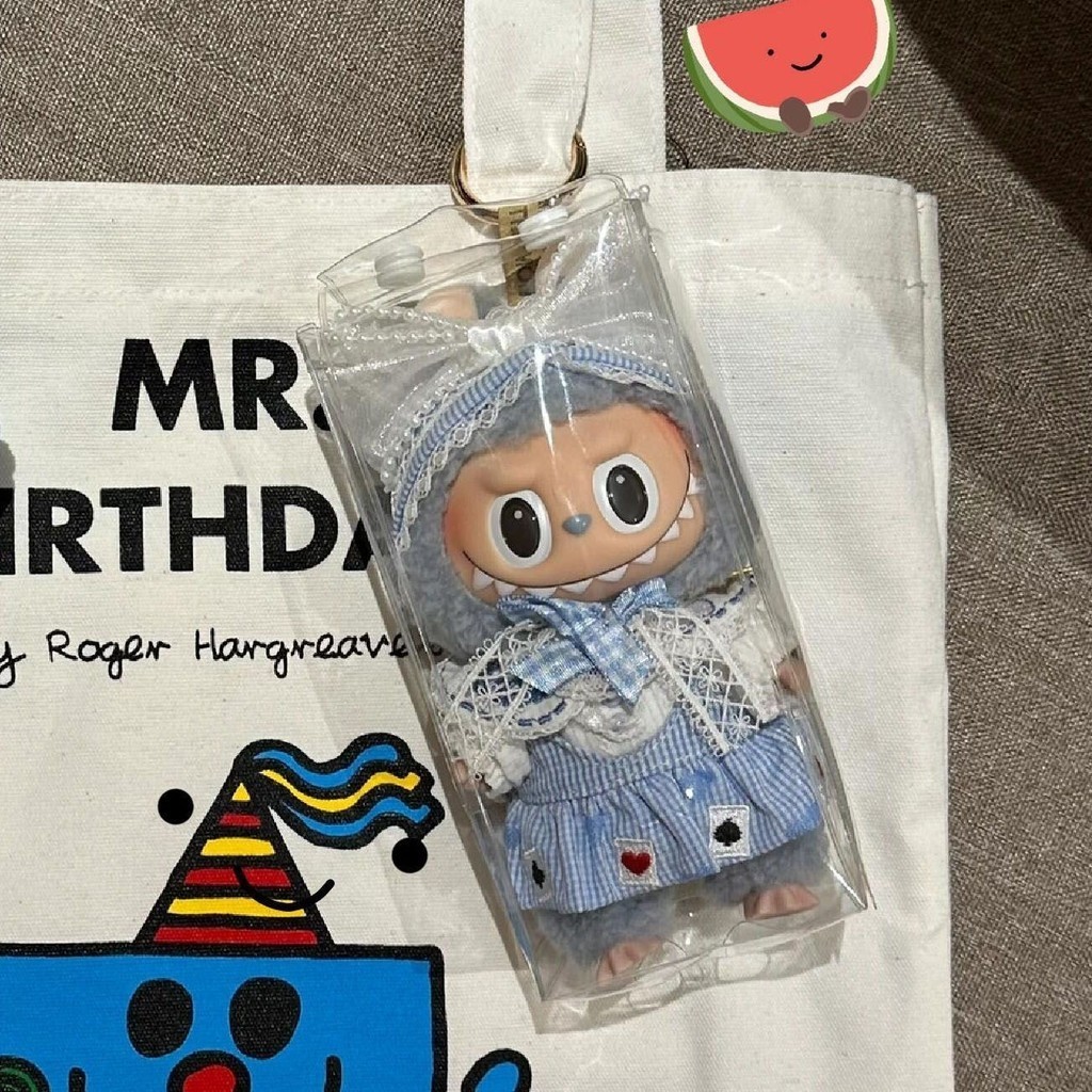 (Not include dolls)Labubu Vinyl Pendant Keychain Transparent Protective ...