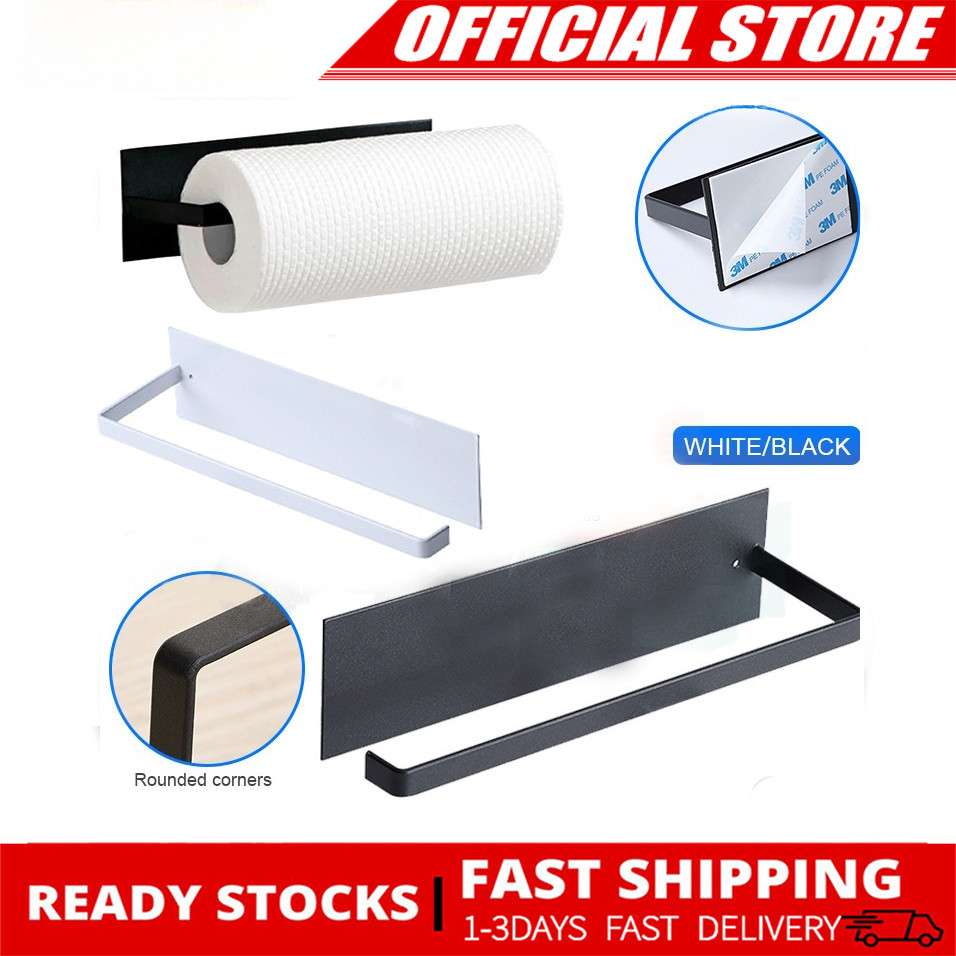 Kitchen Tissue Holder Dispenser Paper Towel Hanger Self-adhesive Under ...