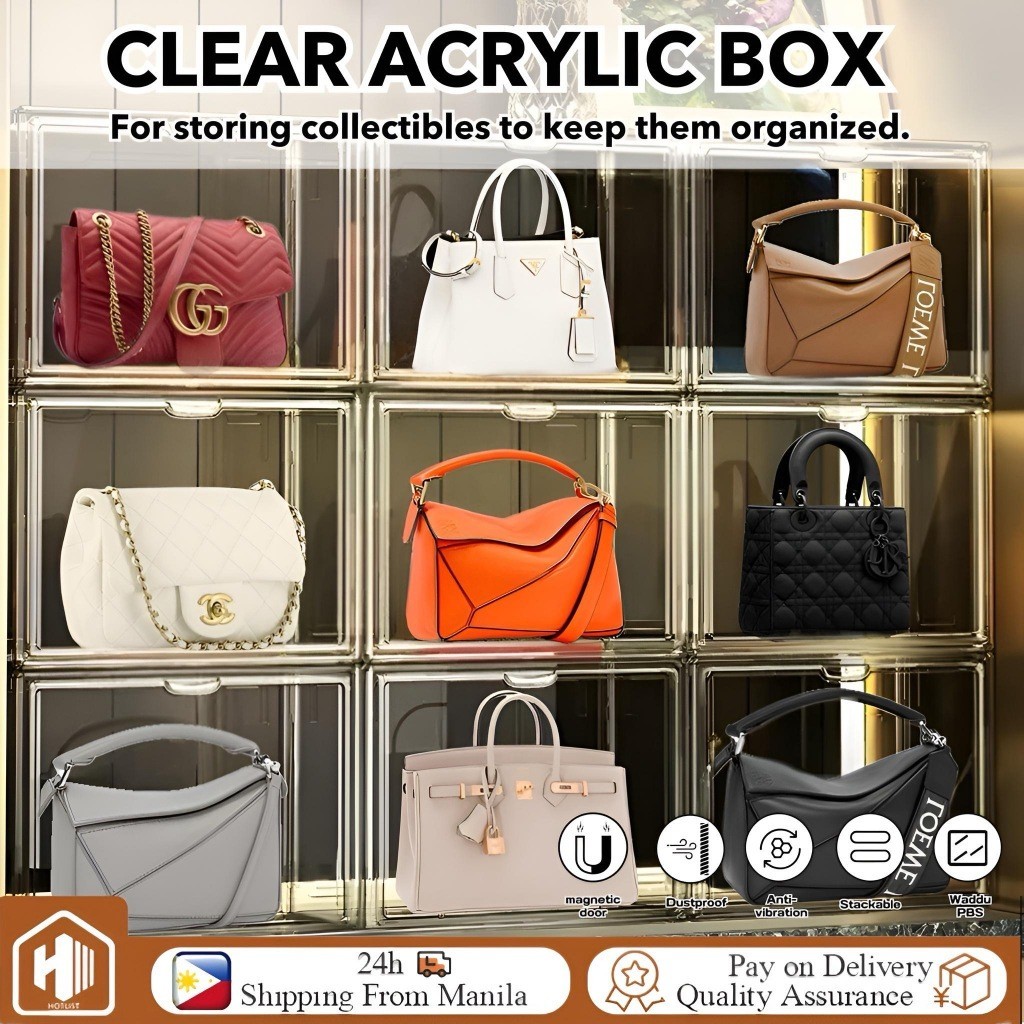 Acrylic with Magnetic Door Transparent Stackable Organizer Storge Box ...
