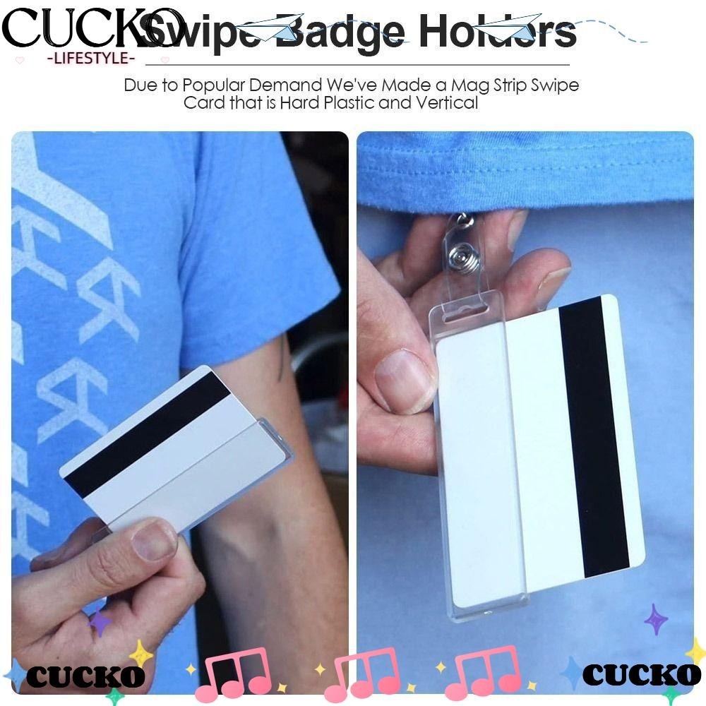 CUCKO Swipe Badge Holder, Half Card Reusable Card Badge Holder, Hard ...