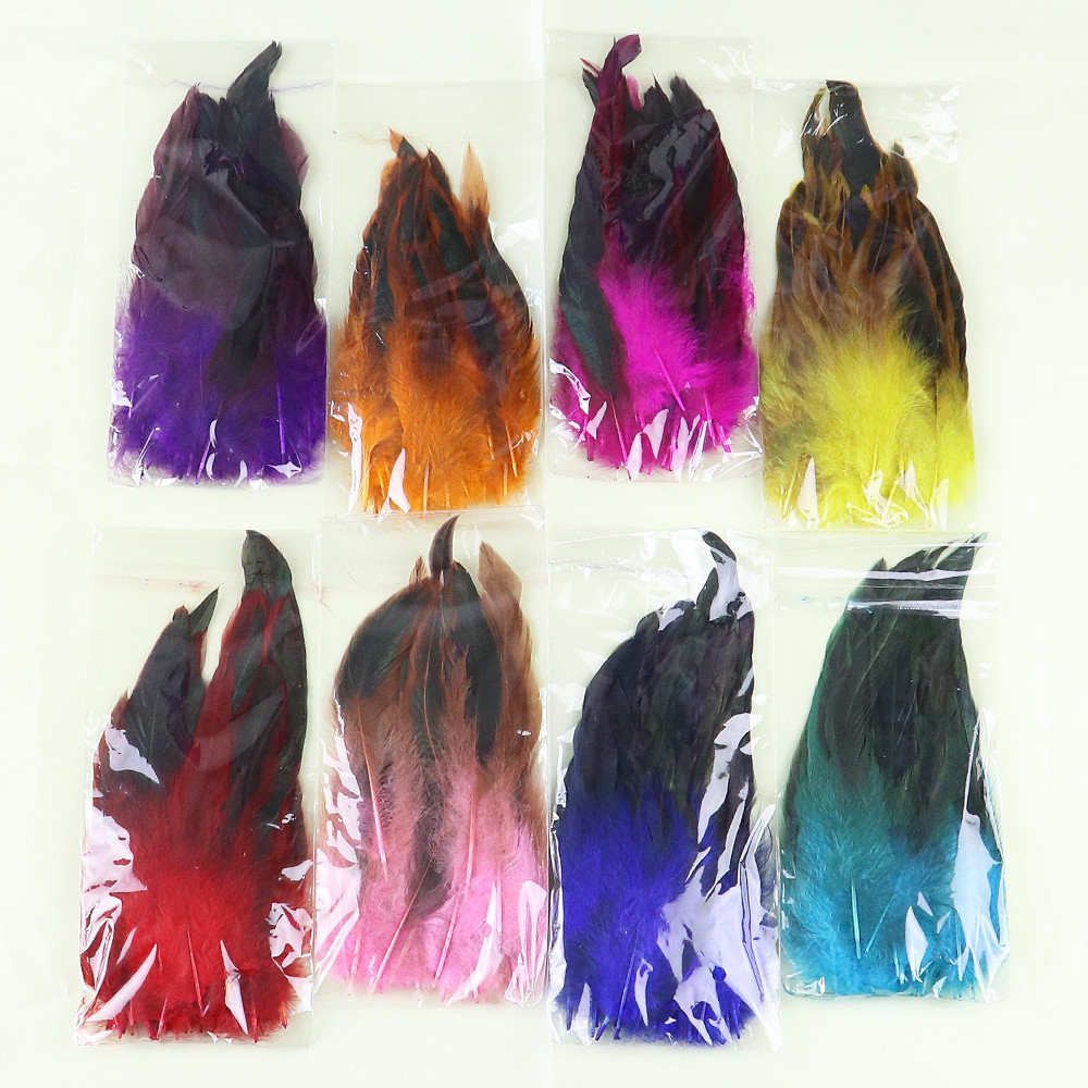 50pcs/pack Black Rooster Feathers Dyed Colorful Natural Pheasant Plumes ...