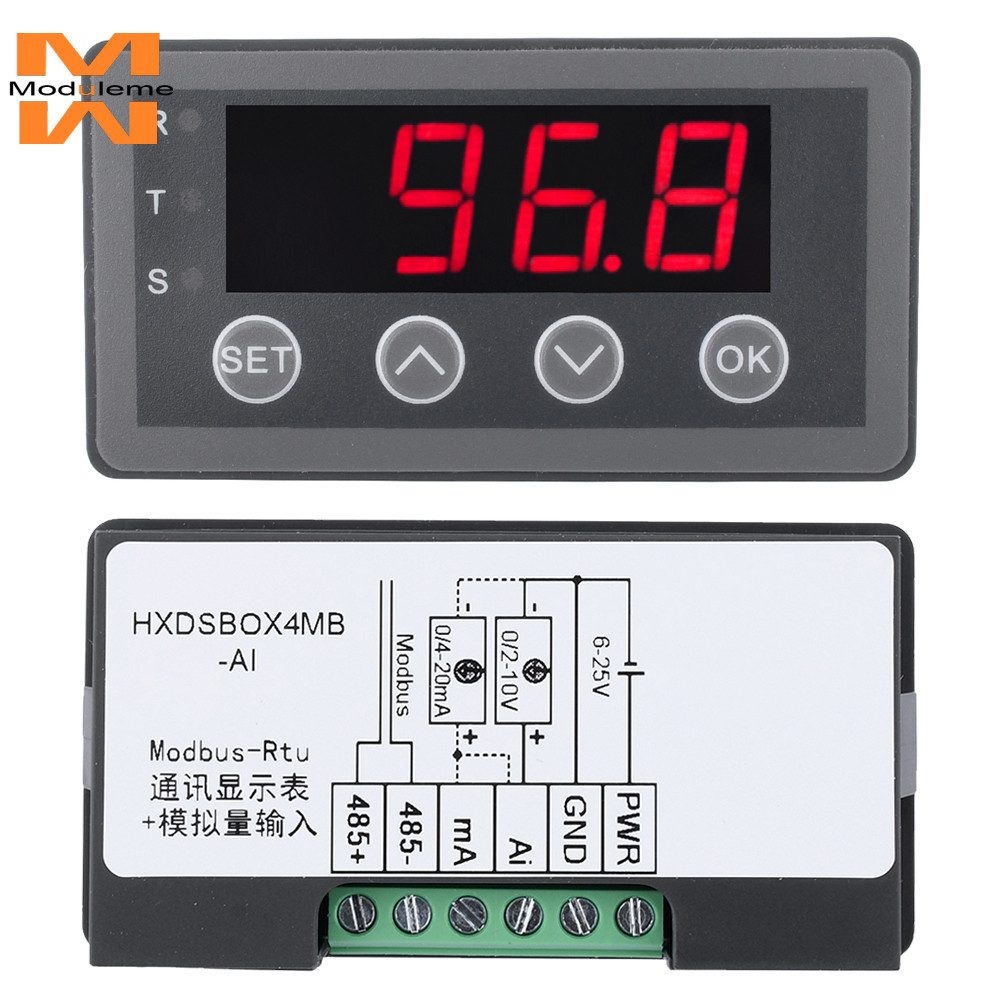 DC 6-25V 0-40mA 0.56 inch 4-Digit Digital Display RS485 Serial Communication MODBUS-RTU Can ...
